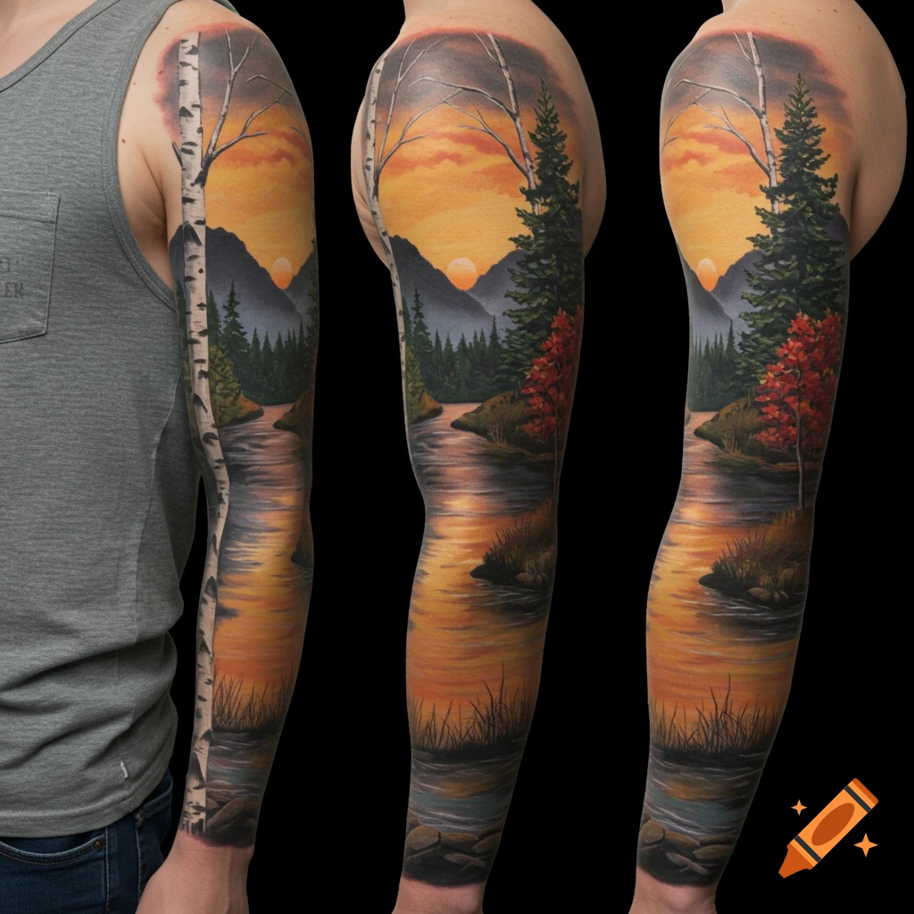 Totem pole tattoo with wolf, bear, and raven on Craiyon