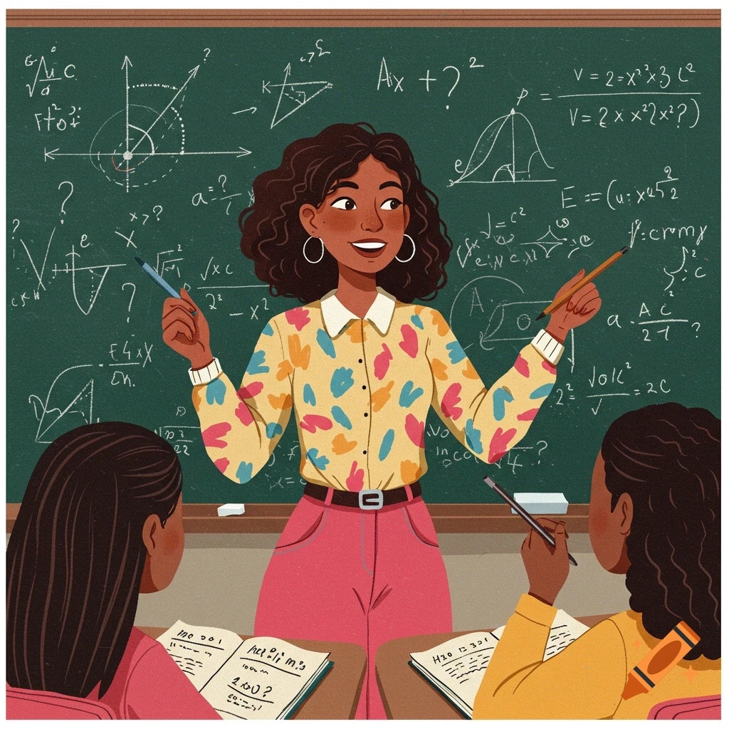 Teacher teaching math on Craiyon