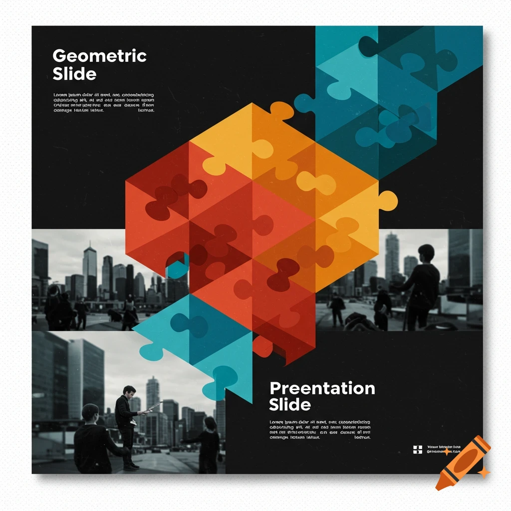 Geometric puzzle design on Craiyon