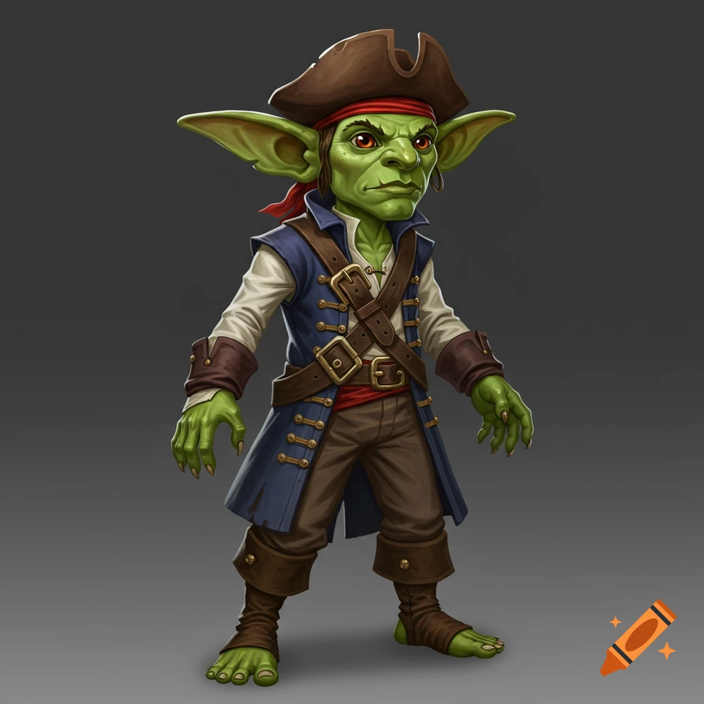 Illustration of a cute Dungeons & Dragons goblin in armor holding a ...
