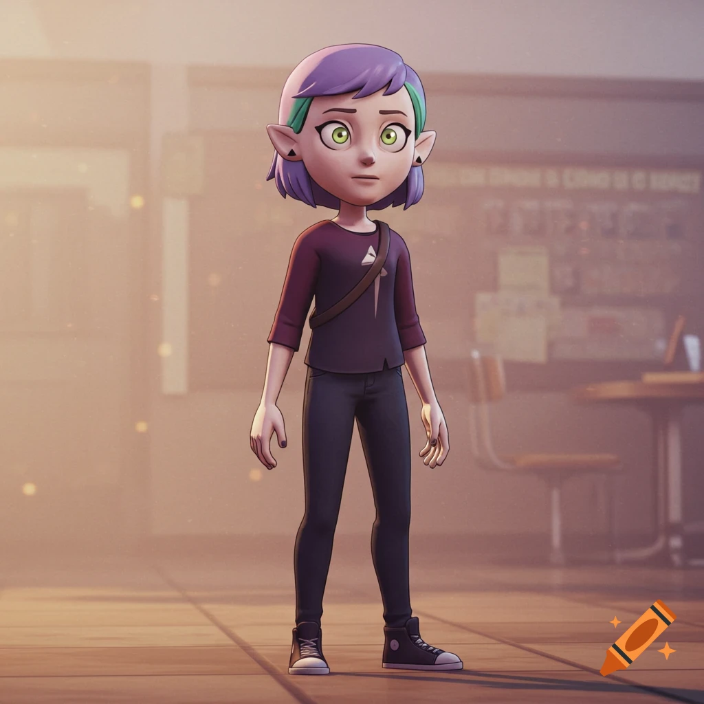 Luz and Amity from The Owl House, turning to stone in a dark magical ...