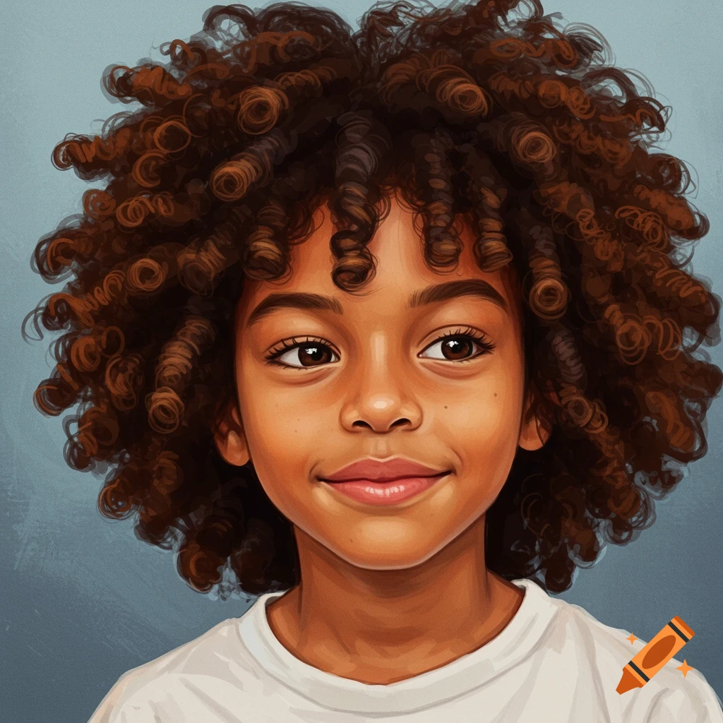 Boy with curly hair on Craiyon