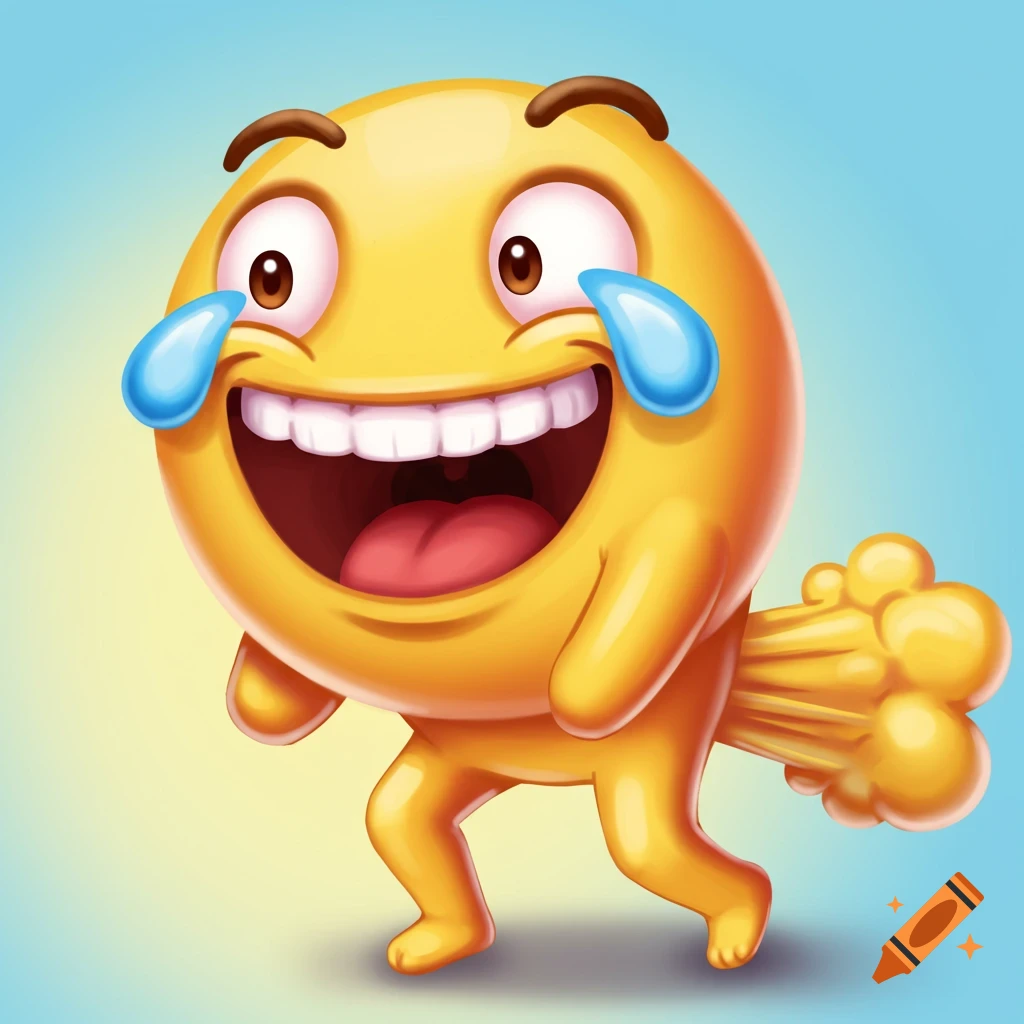 Meme with humorous emoji and fart joke on Craiyon