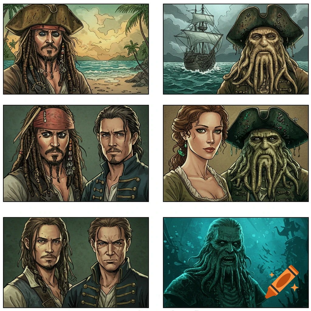 Pirates of the Caribbean on Craiyon