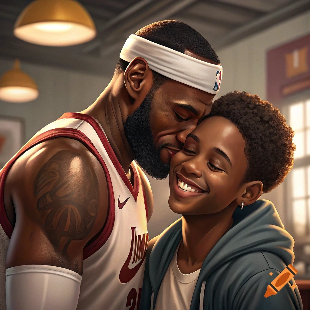 Lebron James and Anthony Davis Embracing created on Craiyon