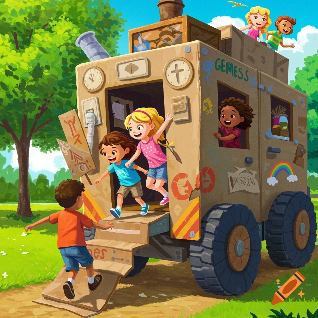 Kids at Vacation Bible School with a time machine and the book of ...