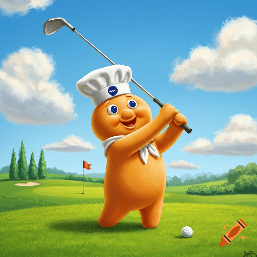 A long-limbed rubber man in a straw hat holds lightning in a park, next ...