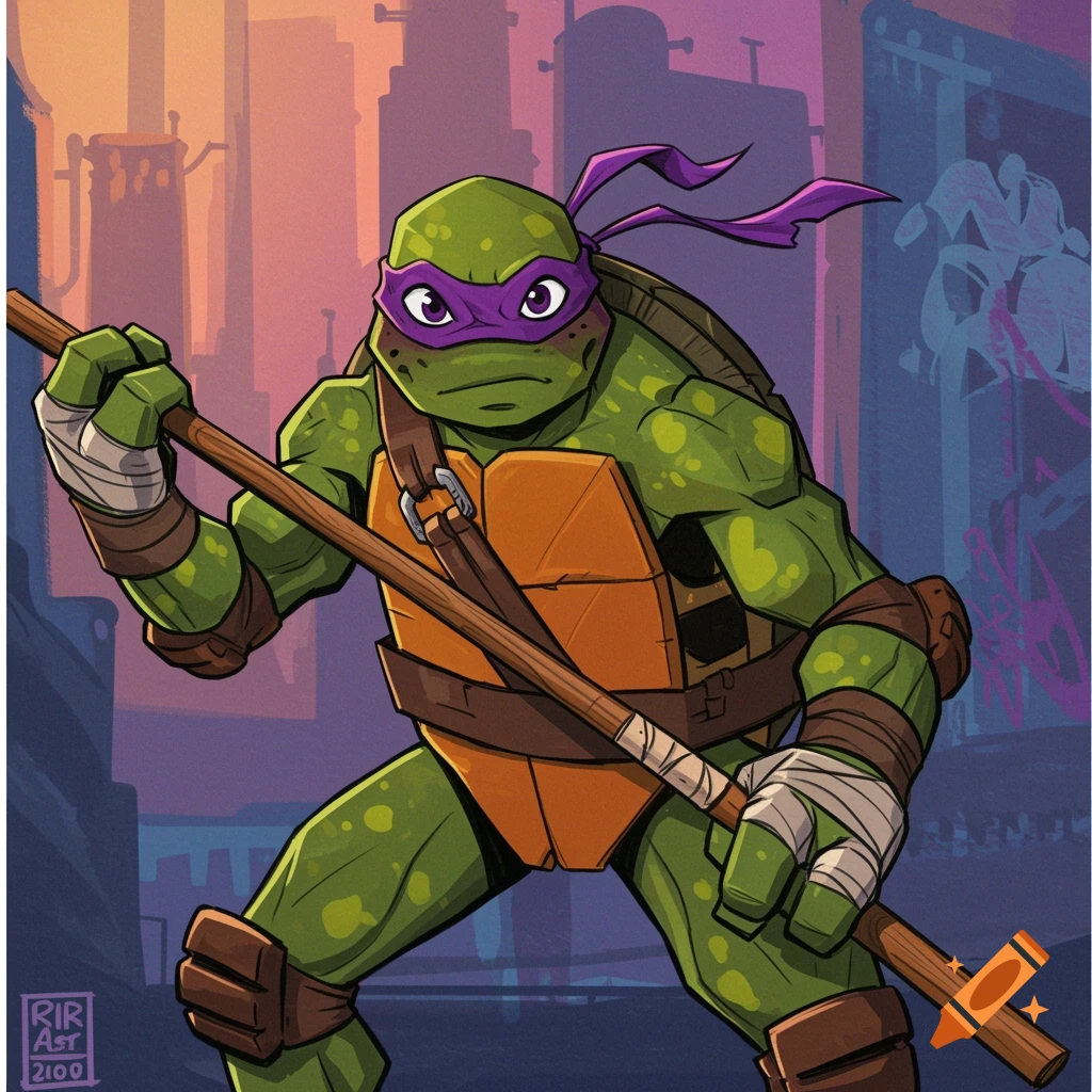 Donatello from Rise of the Teenage Mutant Ninja Turtles pencil sketch ...