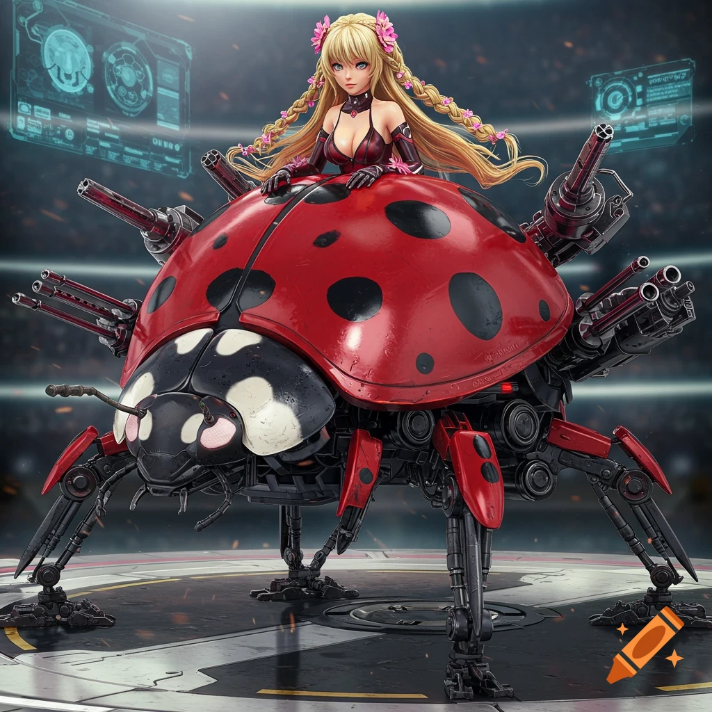 Ladybug combat robot on Craiyon