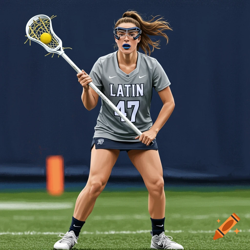 Lacrosse player scores a goal in Anaheim Ducks-inspired uniform with ...