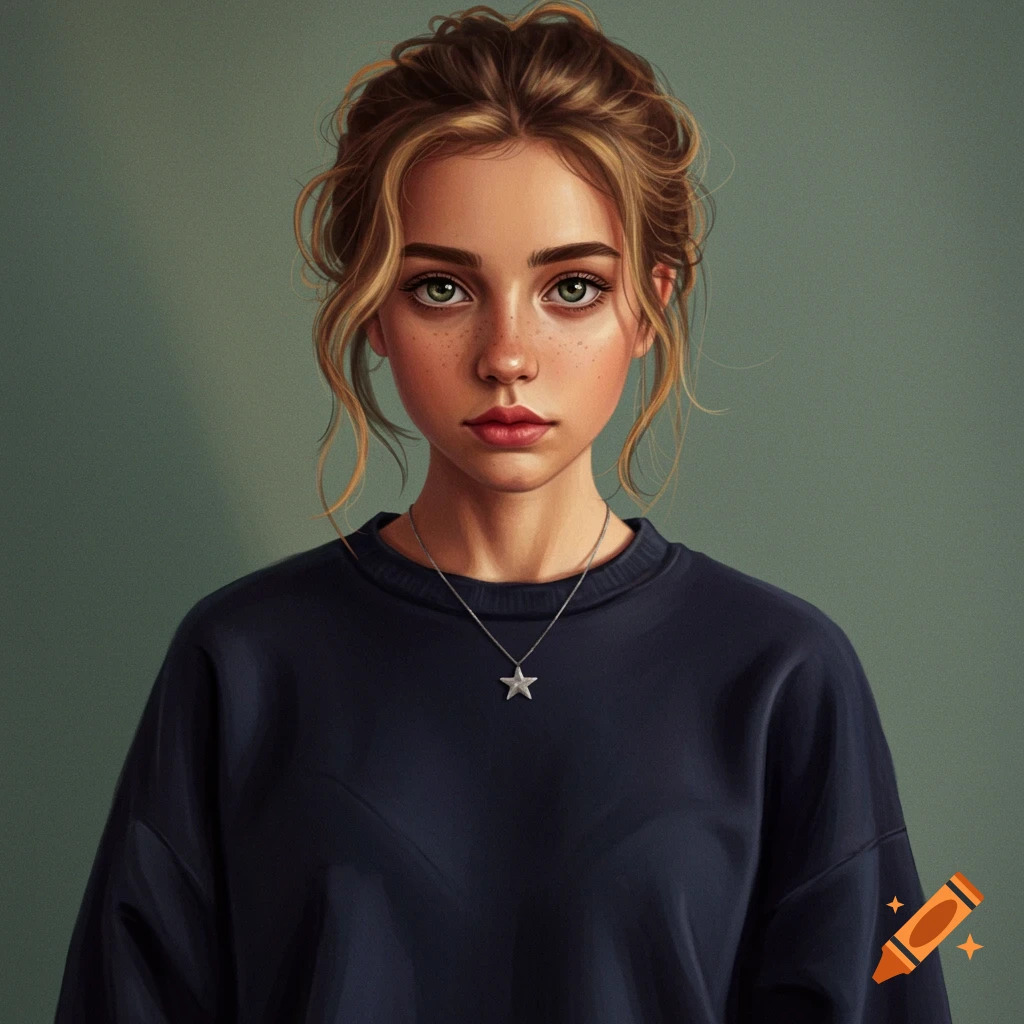 Two portraits of a female with different facial features on Craiyon