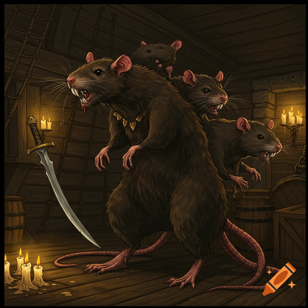 Easy 6th-grade sketch of a person-like rat man on Craiyon