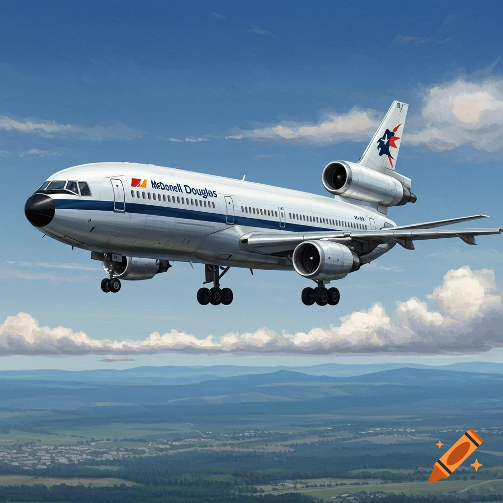 DC-10 airplane on Craiyon