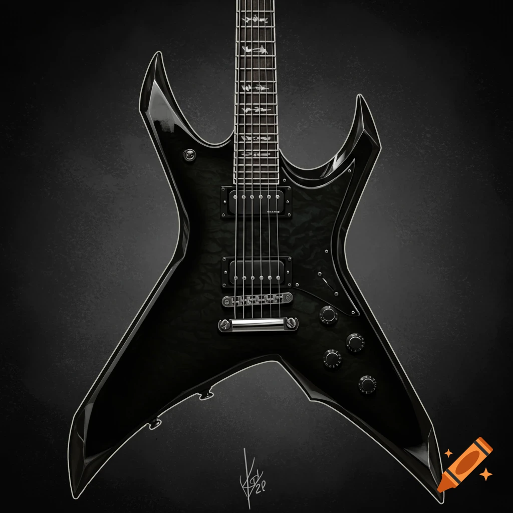 Realistic Warlock electric guitar on Craiyon