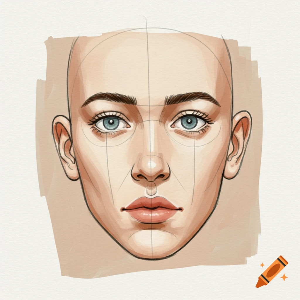 Pencil sketch of a young woman's face on Craiyon