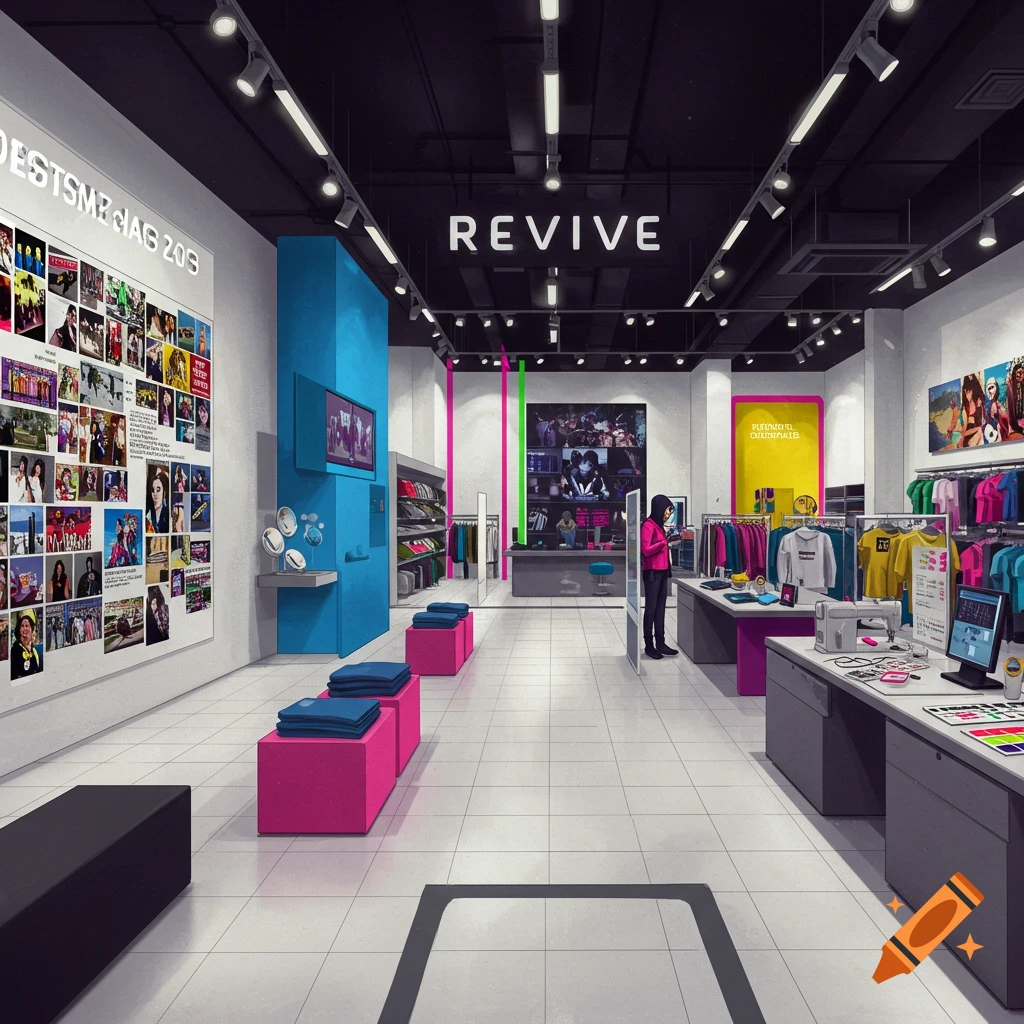 Trendy clothing store interior inspired by 2013 youth culture on Craiyon