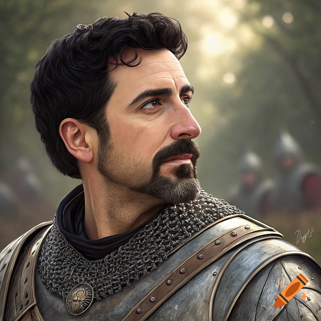 Brett Goldstein as Roy Kent as paladin on Craiyon