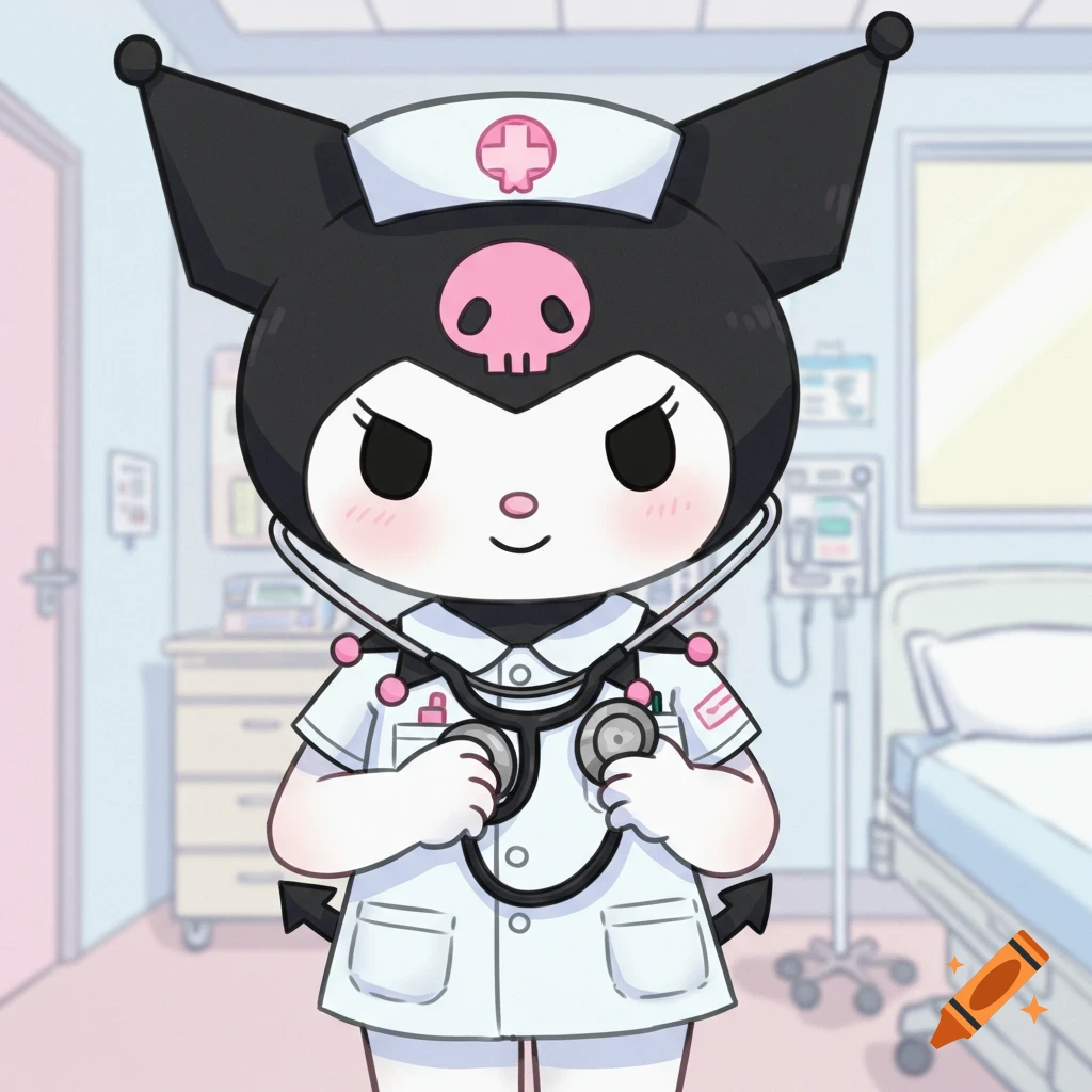 Kuromi as a nurse on Craiyon