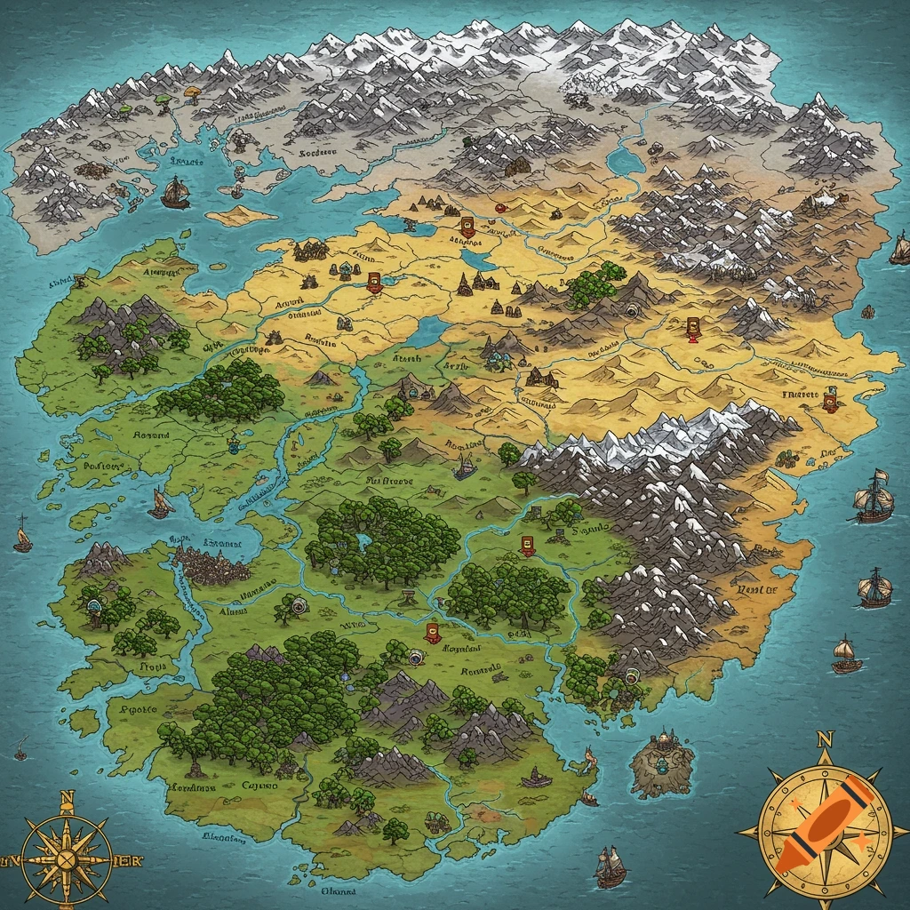 World Map Dungeons And Dragons Dnd Map Designs, Themes, Templates And