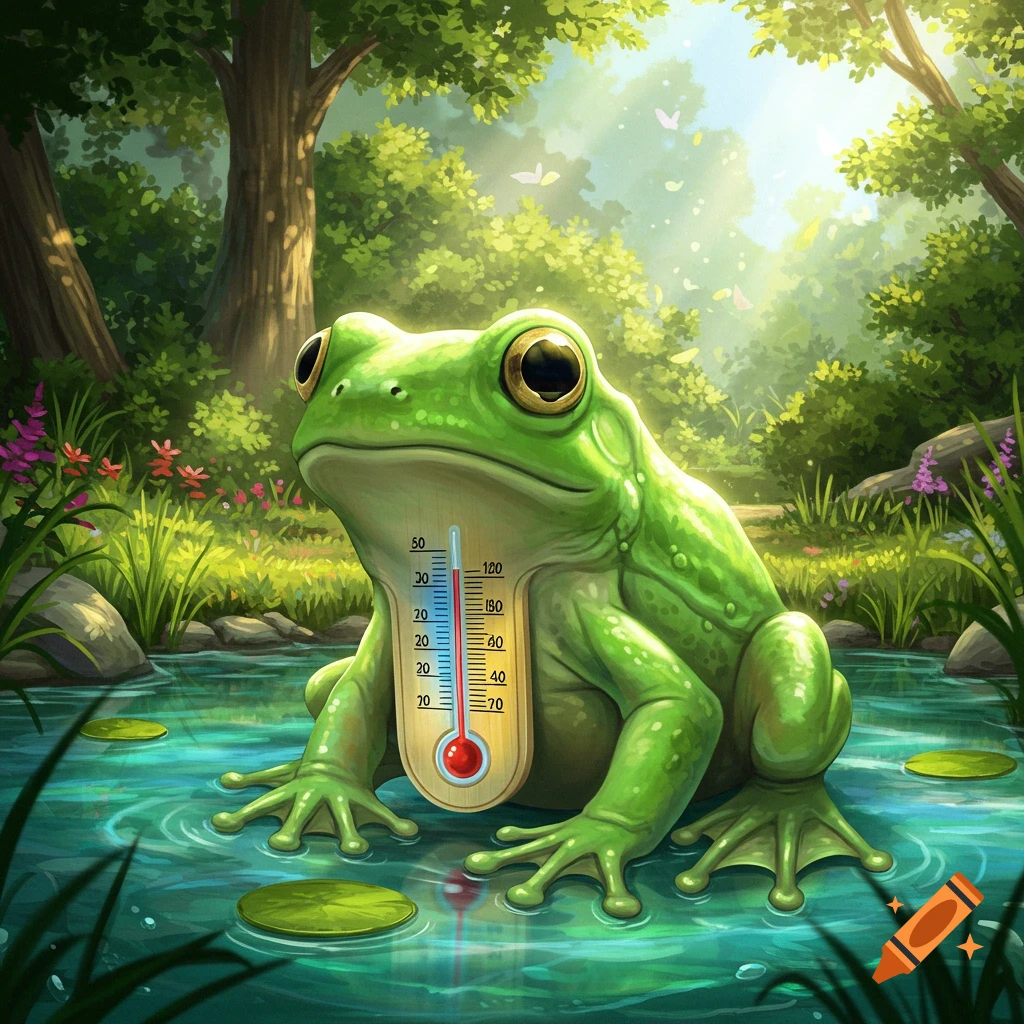 Frog with arrows showing water movement in hypertonic solution, illustrating osmotic effects on ...
