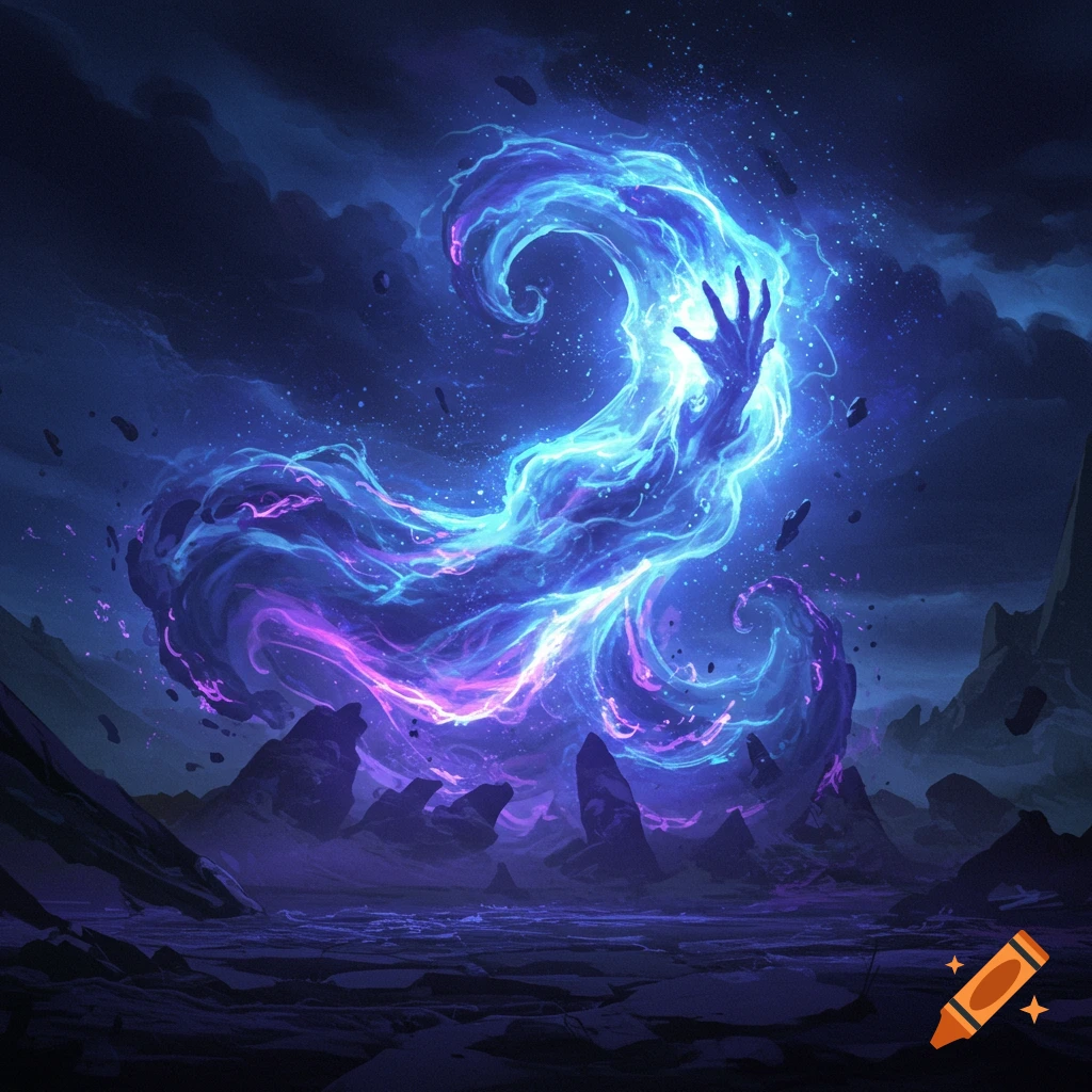 Anime illustration of a brooding young man with purple hair and a ...