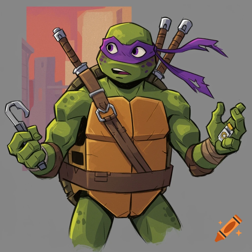 Donatello from Rise of the Teenage Mutant Ninja Turtles pencil sketch ...