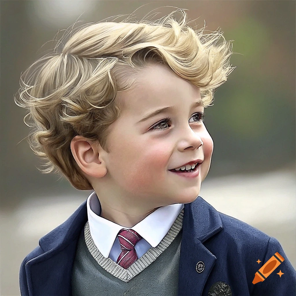 Prince George with fluffy hair on Craiyon