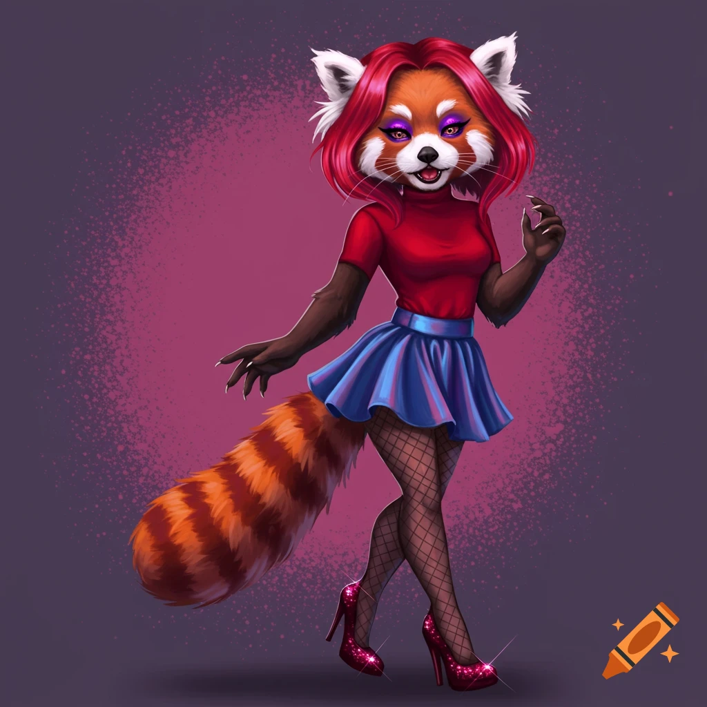 Illustration of a chubby anthropomorphic squirrel woman with dreadlocks ...