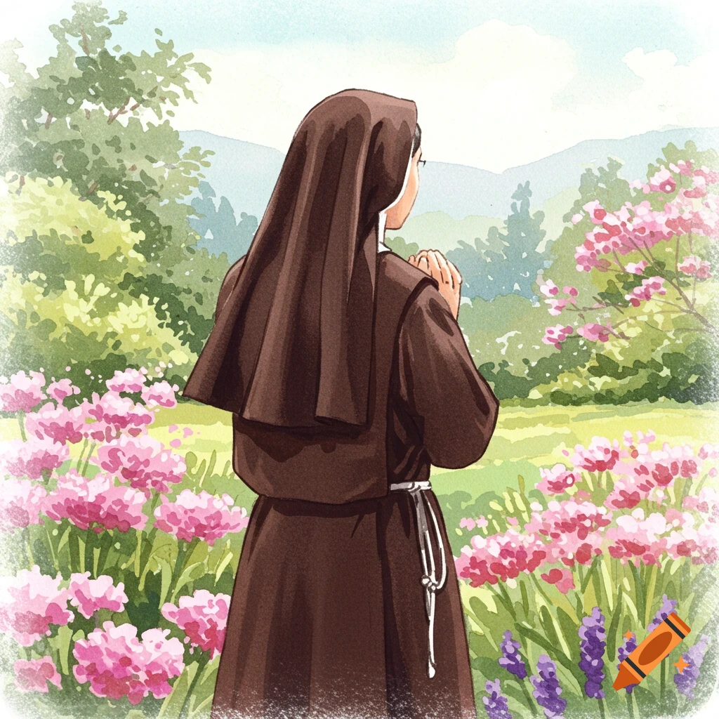 Watercolor image of a Dominican Sister of Mary, Mother of the Eucharist ...