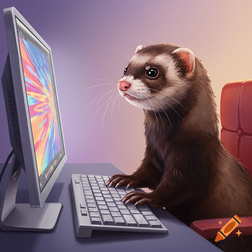 Cute pink elephant in front of computer with fire on Craiyon