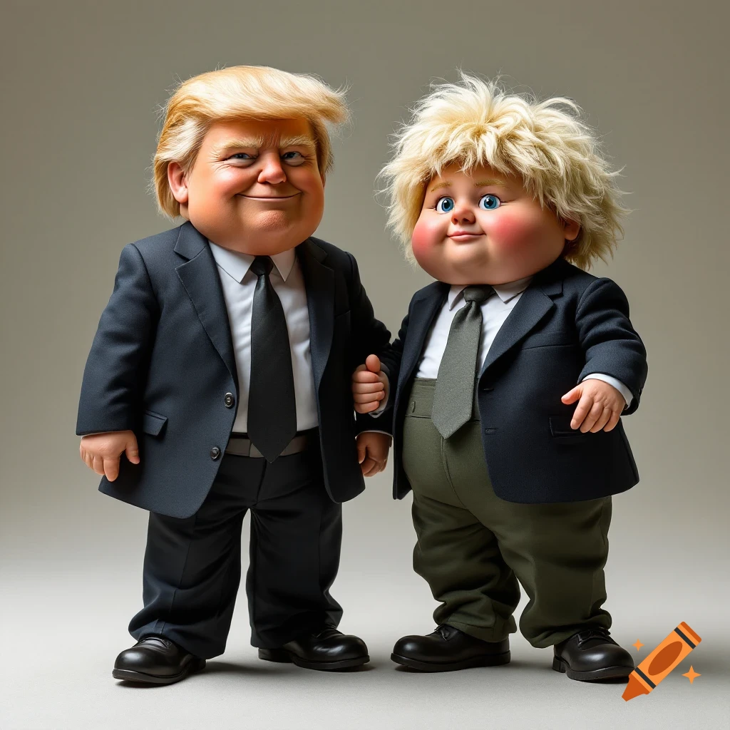 Donald Trump and JD Vance posed like Cabbage Patch Kids dolls on Craiyon