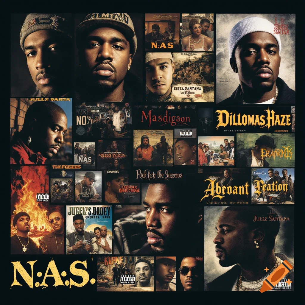 Collage of various hip hop album covers in poster size dimensions ...