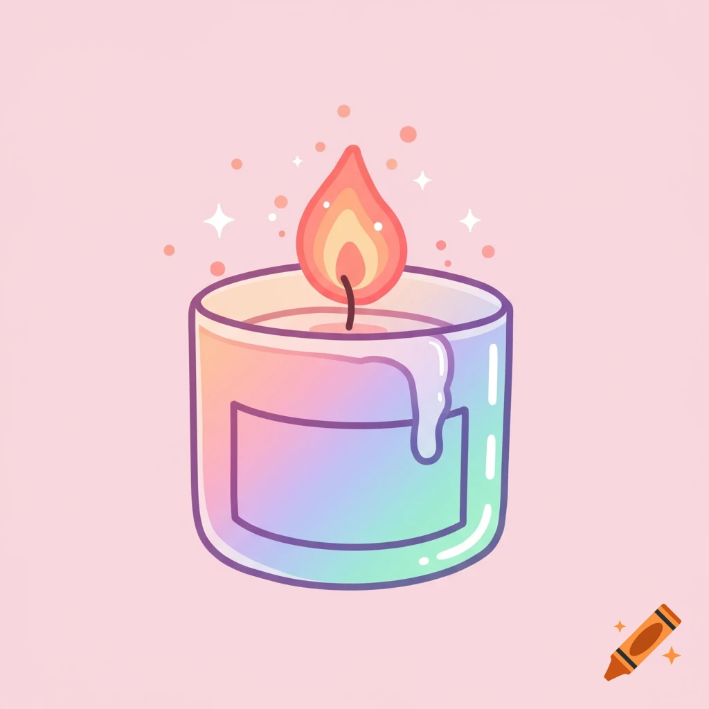 Cute, cozy pastel logo for online candle sales on Craiyon