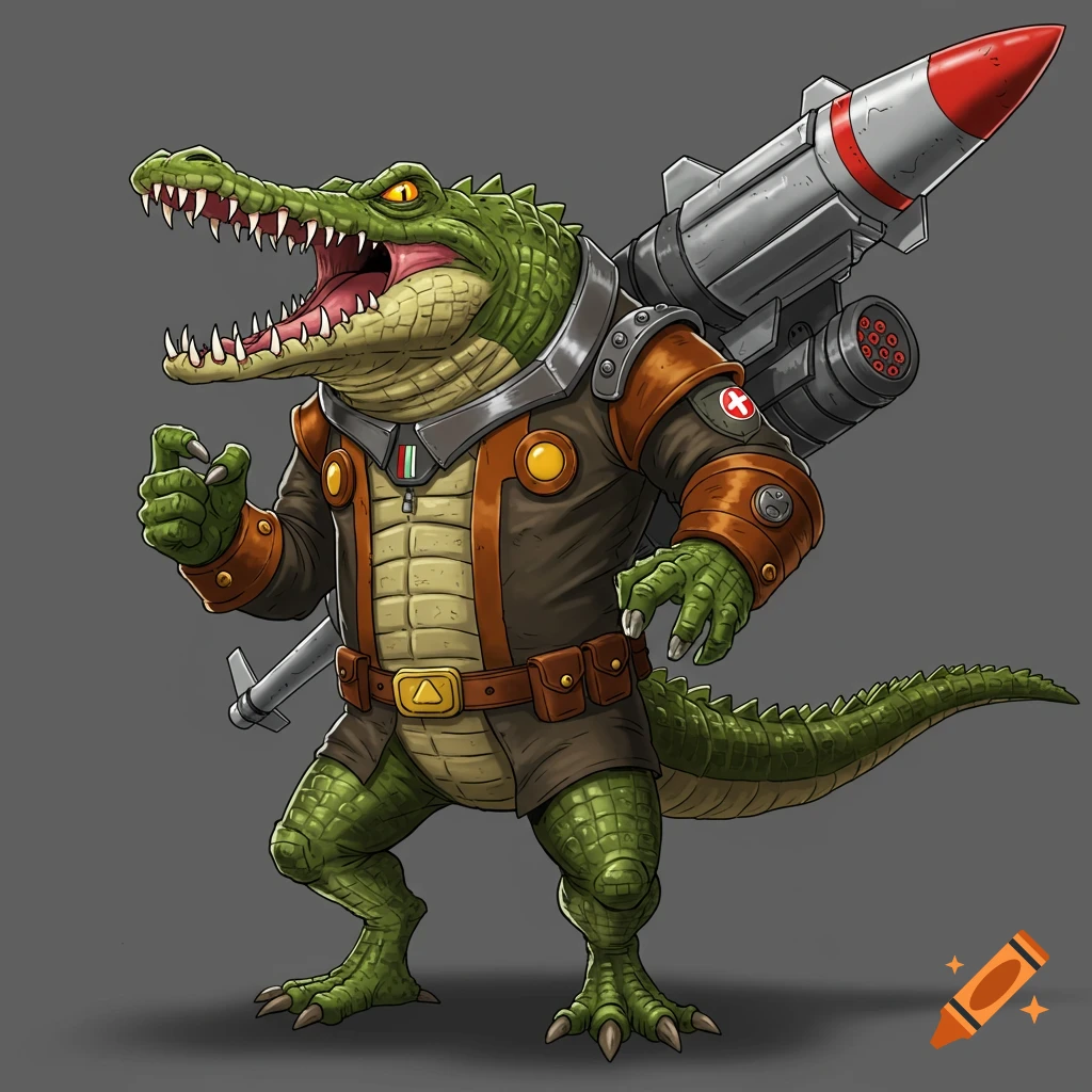 Missilone Alligattone, alligator fighter jet with a huge missile ...