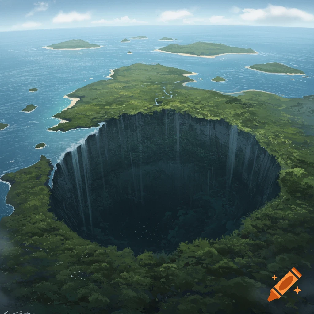 World with shallow oceans, island continents, and a dark, dangerous ...