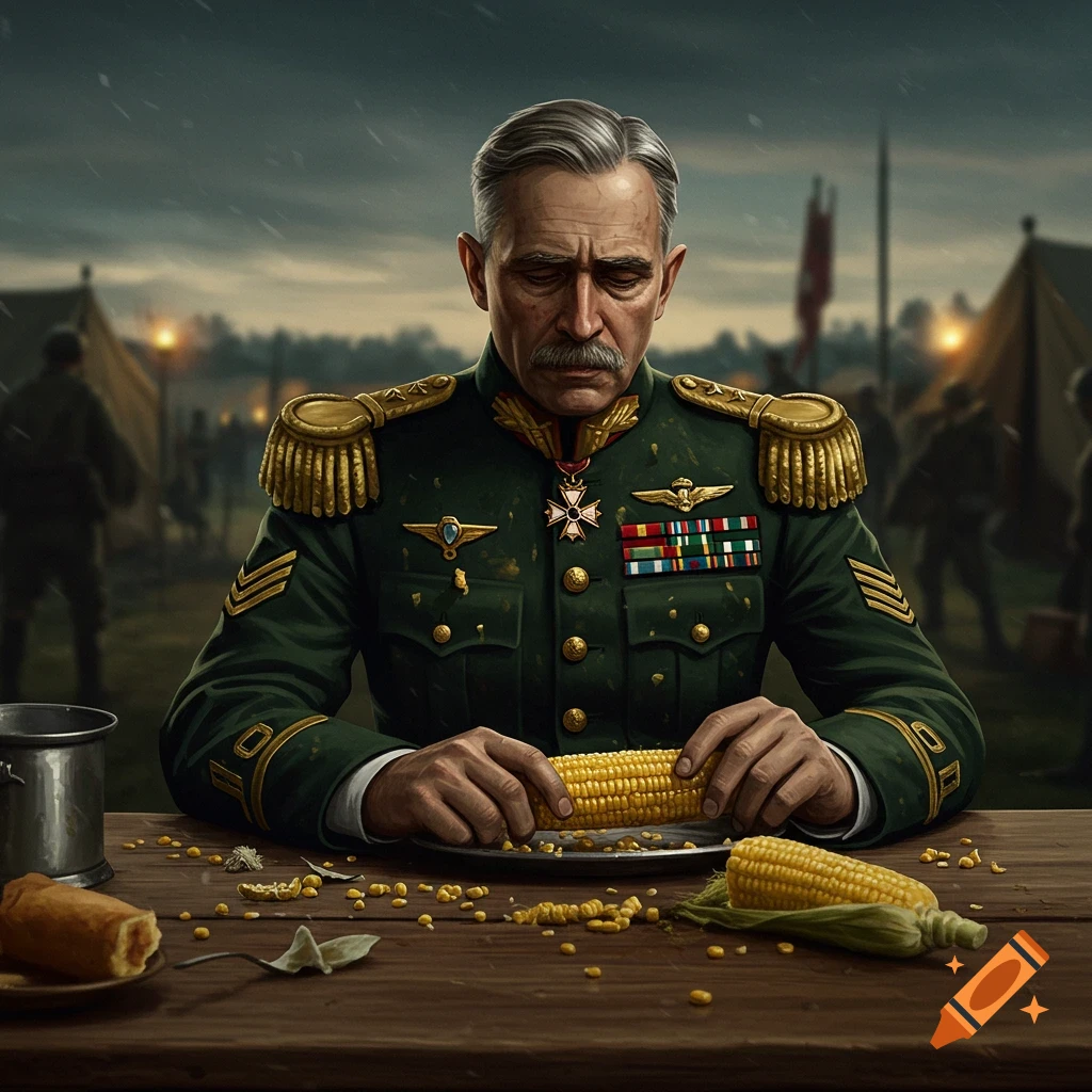 Historical depiction of Hitler during wartime on Craiyon