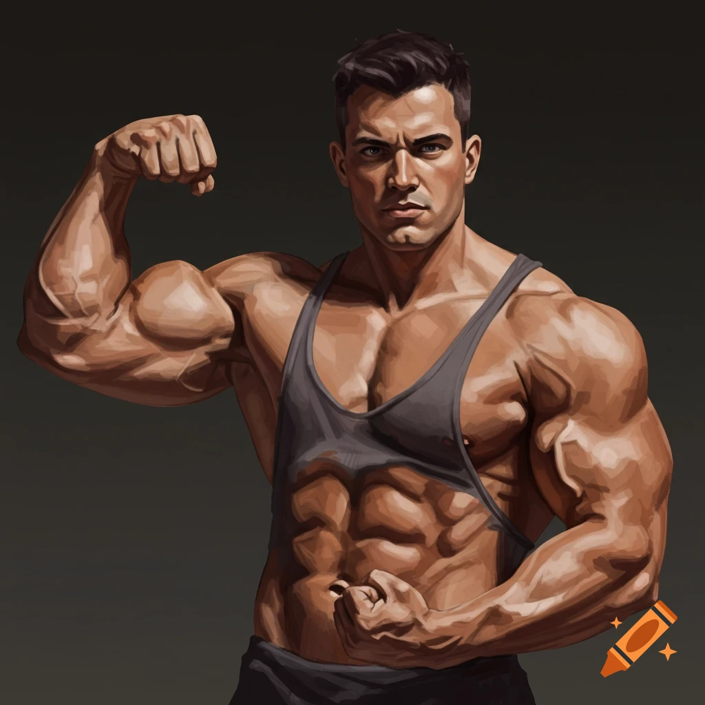 Strong man on Craiyon