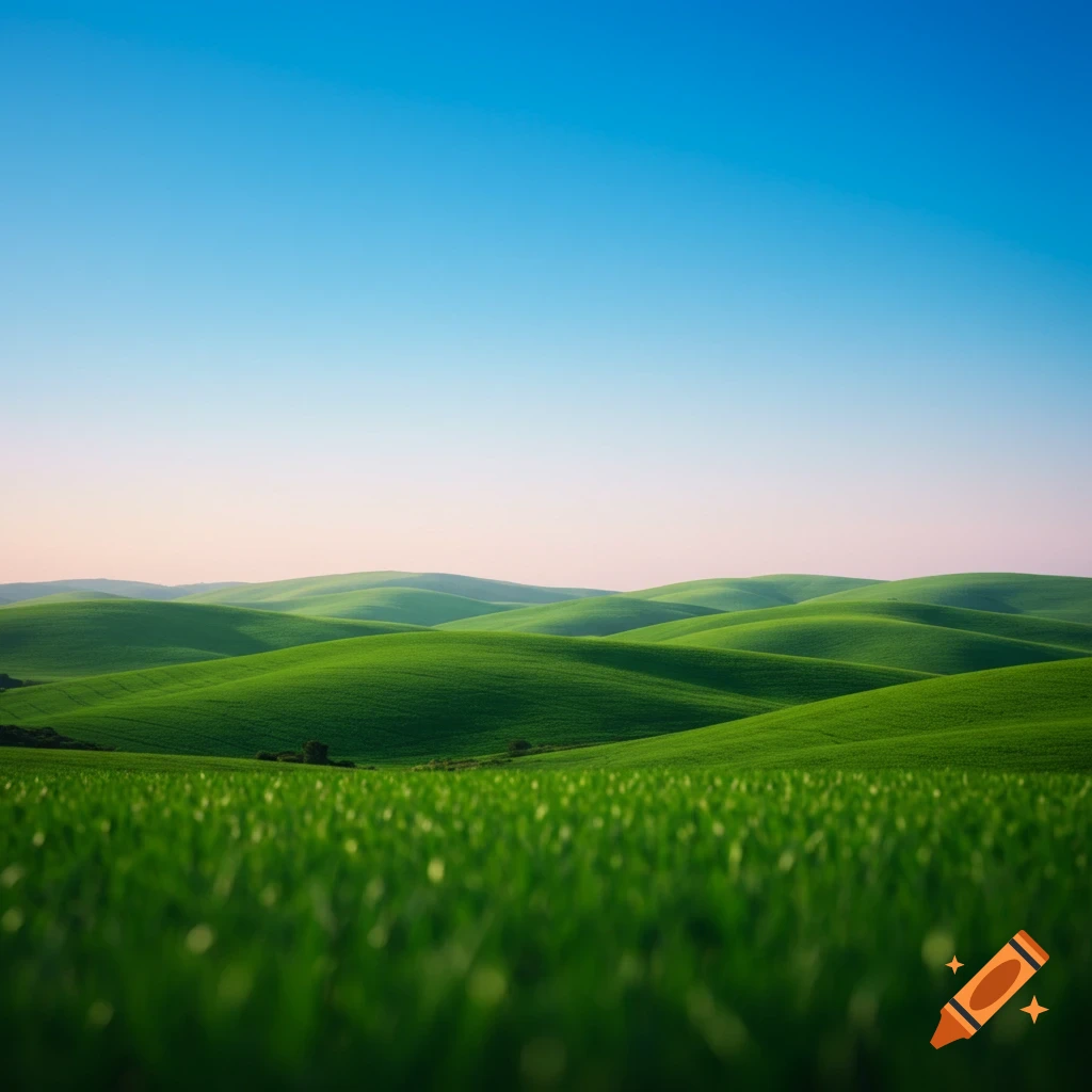 Modernized Windows XP Bliss wallpaper scenery on Craiyon