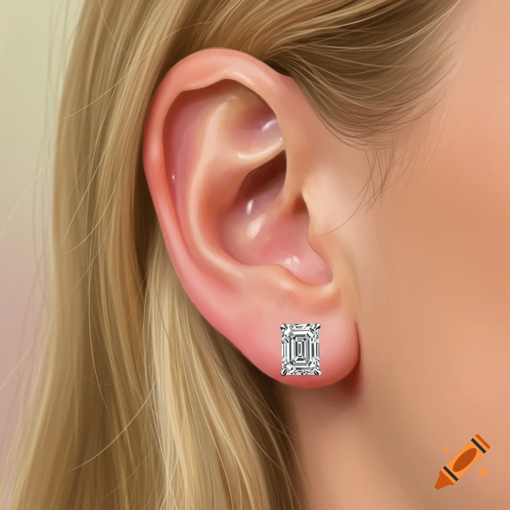 Woman's ear without earring on Craiyon