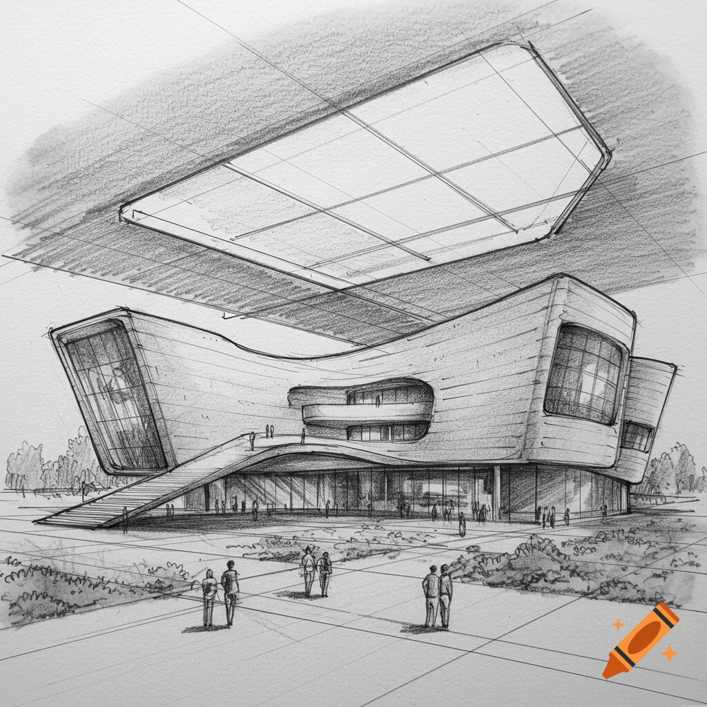 Futuristic architecture inspired by rhythmic sound patterns on Craiyon