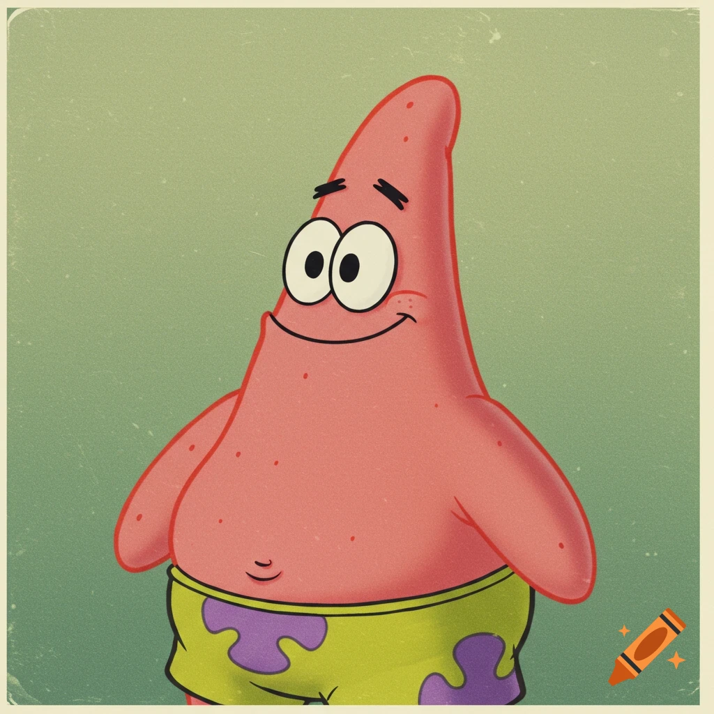 Patrick Star from SpongeBob enjoying a cigarette on Craiyon