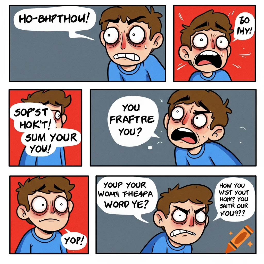 Rage comic style illustration on Craiyon