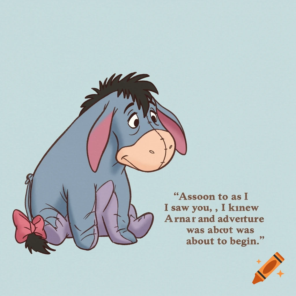 Eeyore wallpaper with quote 'as soon as I saw you, I knew a grand ...