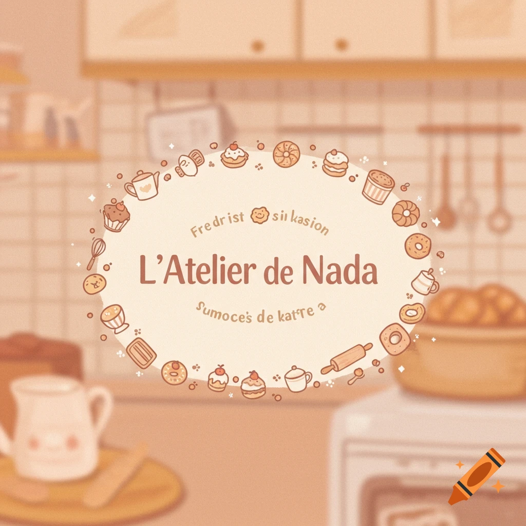 Cute and elegant profile picture logo for L’Atelier de Nada, surrounded ...