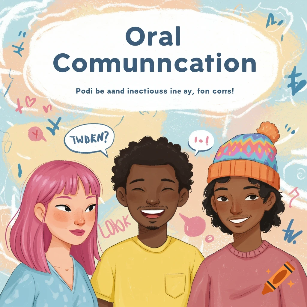 Oral communication class cover on Craiyon