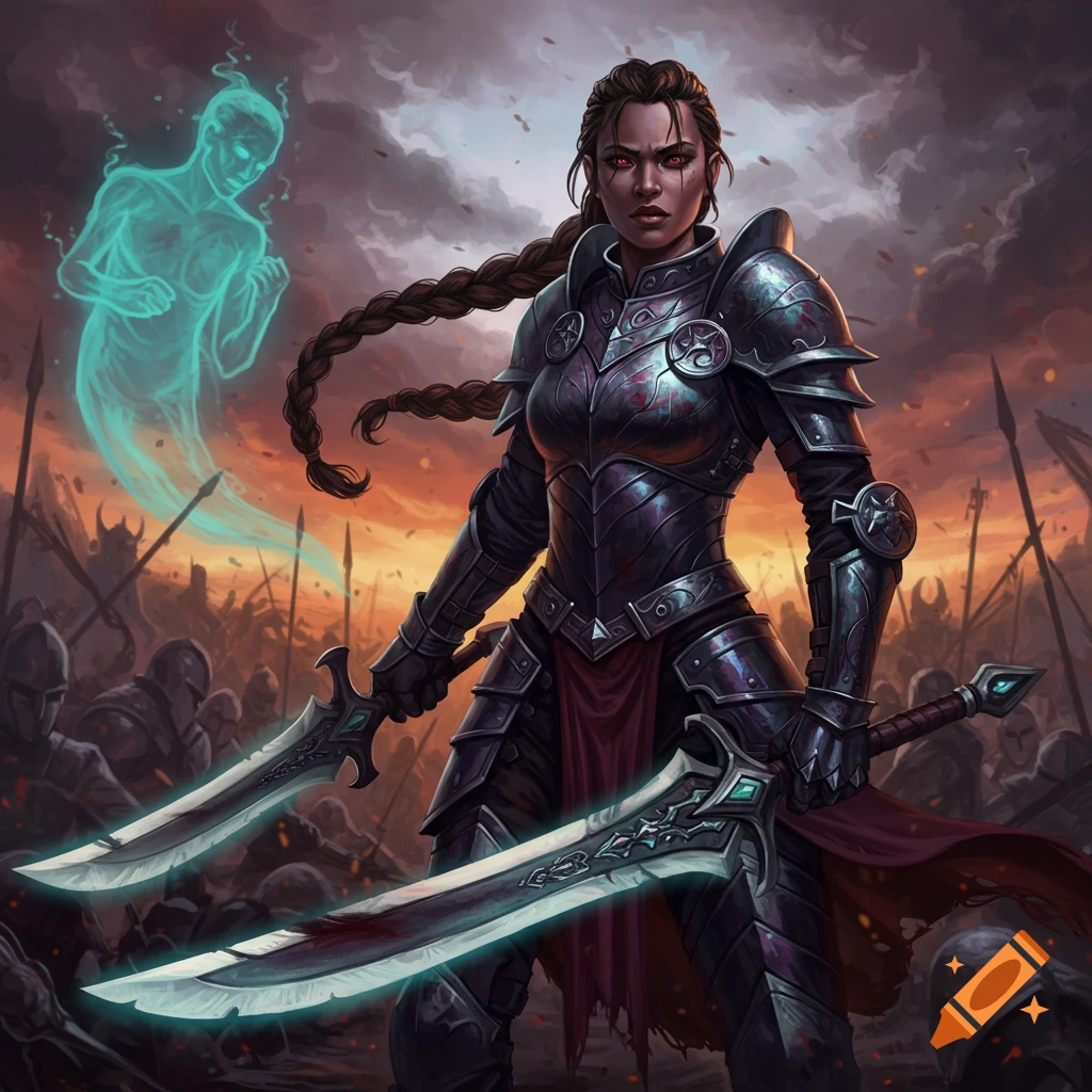 Male cleric in chain mail armor with mace and shield on Craiyon