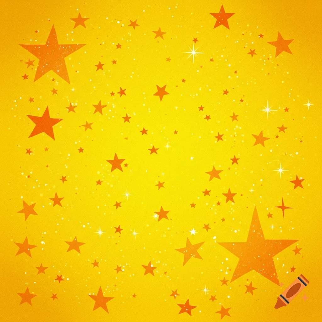 Yellow background with orange stars on Craiyon