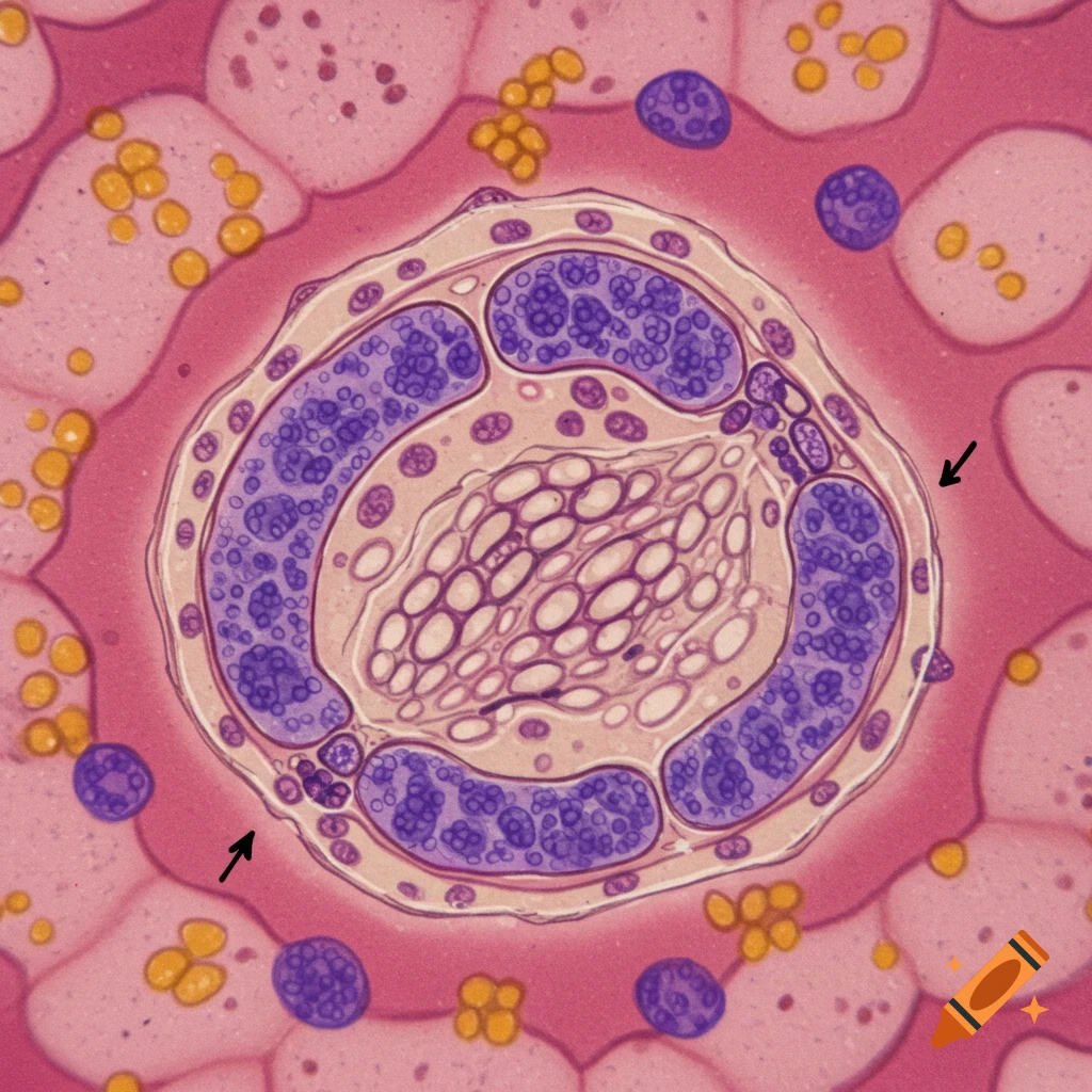 Sketch of a plasmolysed plant cell showing water loss on Craiyon