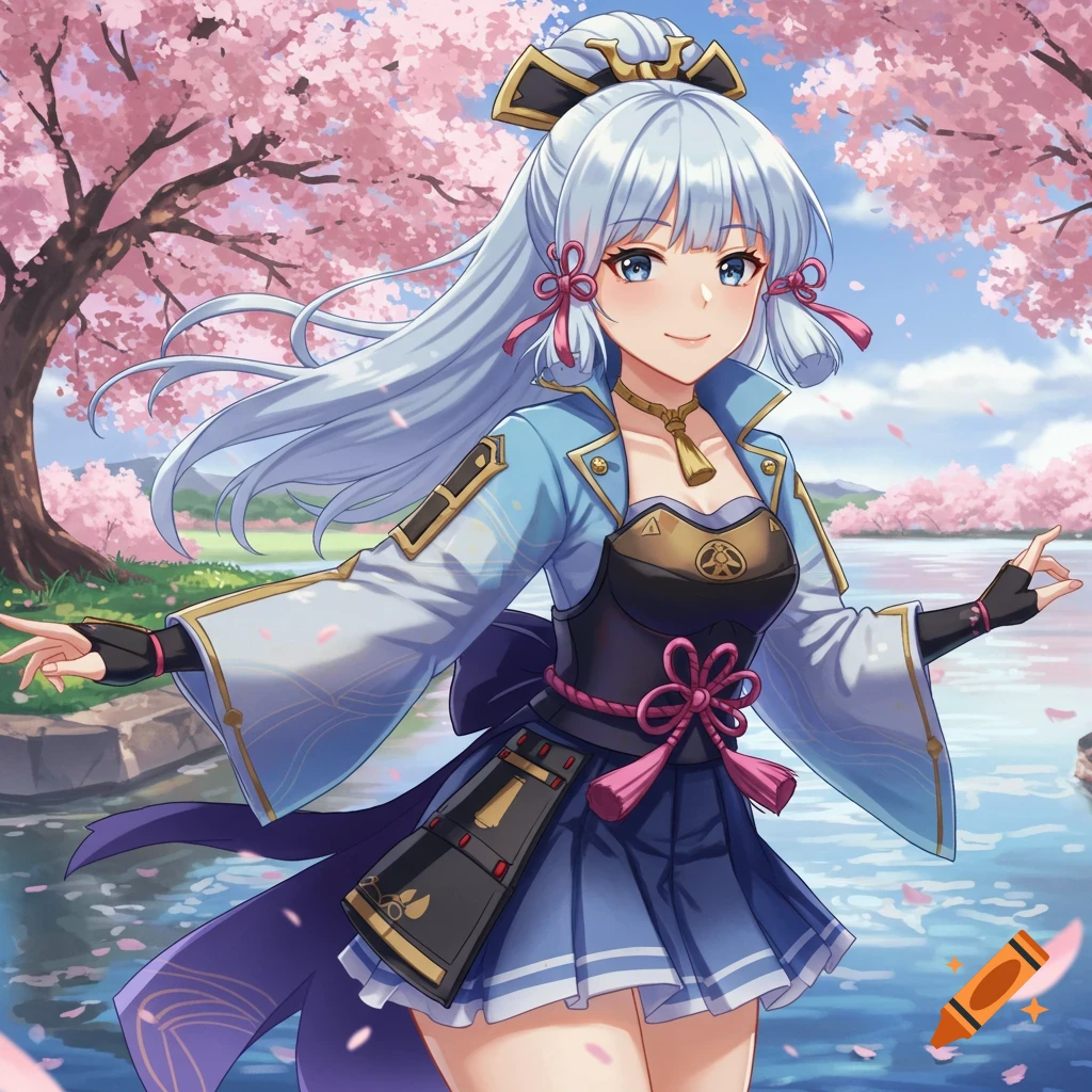 Genshin Impact cryo catalyst character on Craiyon