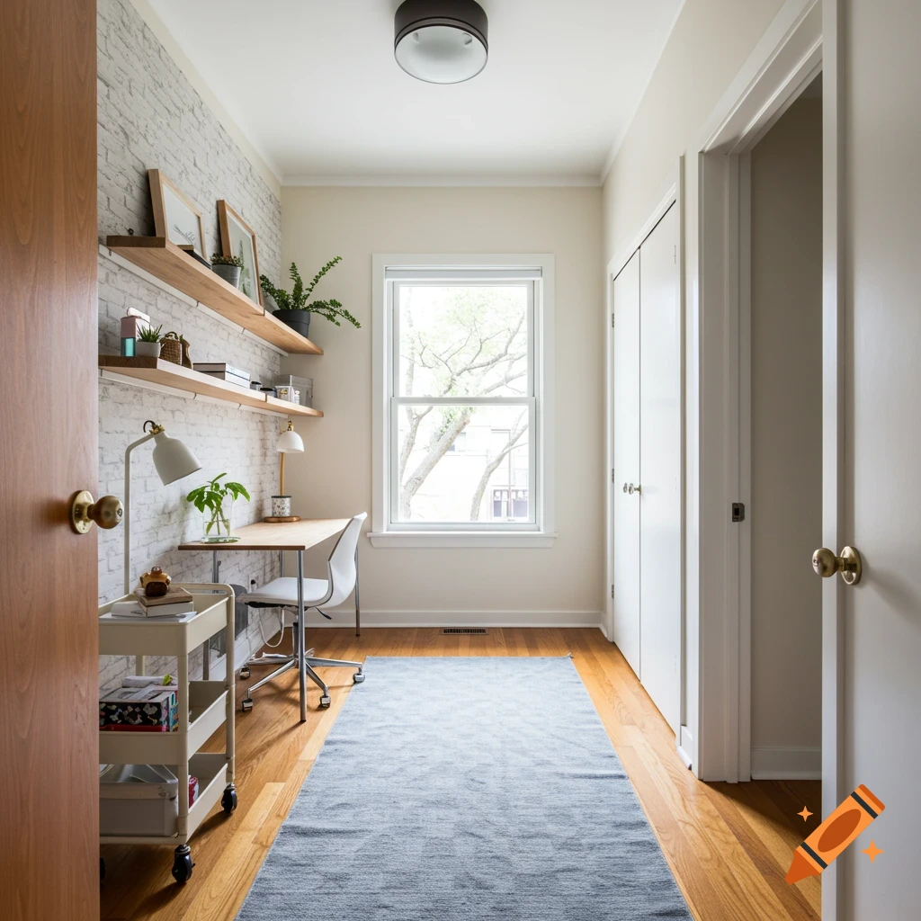 Schematic diagram of a room layout with furniture on Craiyon
